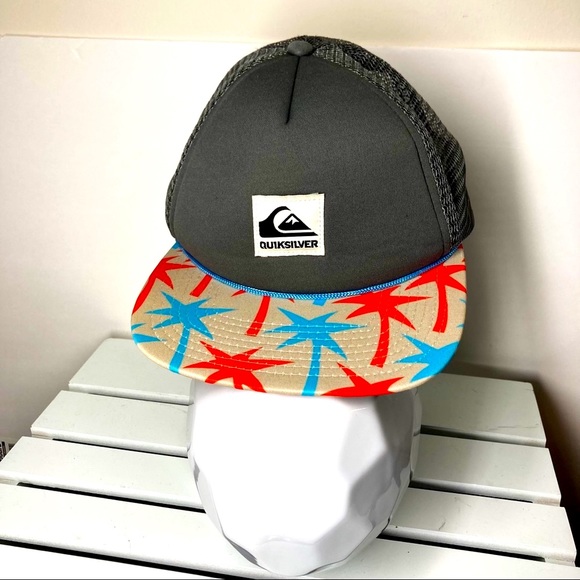 Accessories | Quicksilver Palm Tree Mashed Snap Back Baseball Cap ...